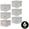 MDesign Stackable Fabric Closet Storage Organizer Box, 6 Pack : Target