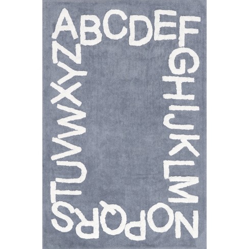 Nuloom Kids Washable Alphabet Rug, 4' X 6', Blue : Target