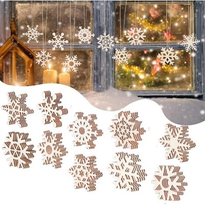 Snowflake Blank Wood Christmas Ornaments,150pcs Wood Xmas Ornaments ...