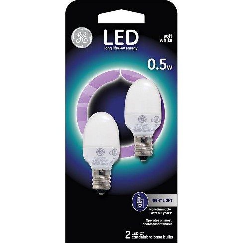 Ge Led 2w 2pk Nightlight Light Bulb White : Target