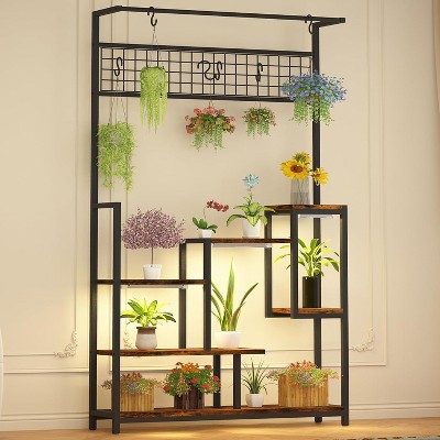 Plant Stand Indoor with Grow Lights,6 Tiered Metal Plant Shelves for ...