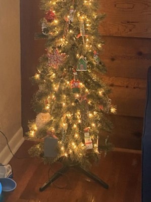 Home Heritage Stanley Cashmere 9-foot Pencil Pine Artificial Christmas ...