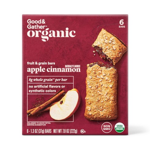Organic Whole Grain Apple Cinnamon Fruit & Grain Bars - 6ct - Good ...