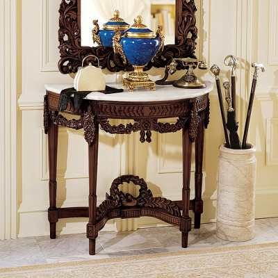 Design Toscano Chateau Gallet Marble-Topped Hardwood Console Table : Target