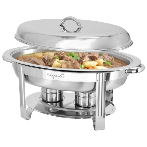 Megachef 5.8 Quart Stainless Steel Oval Professional Chafing Dish/food ...