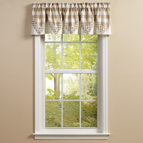 Park Designs Buffalo Check Lined Point Natural Valance 72 x 15