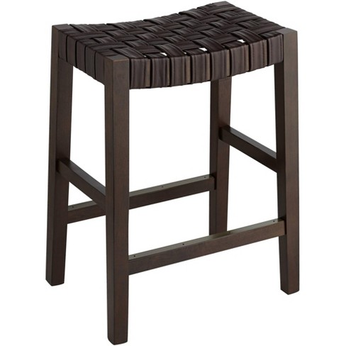 55 Downing Street Apollo 25 1/2" High Brown Leather Counter Stool : Target