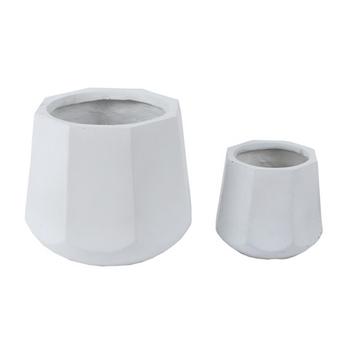 Luxenhome Set Of 2 White Octagon Mgo Planters : Target