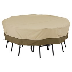 Veranda Patio Round Table And Chair Cover - 70" Dia X 23" - Light ...