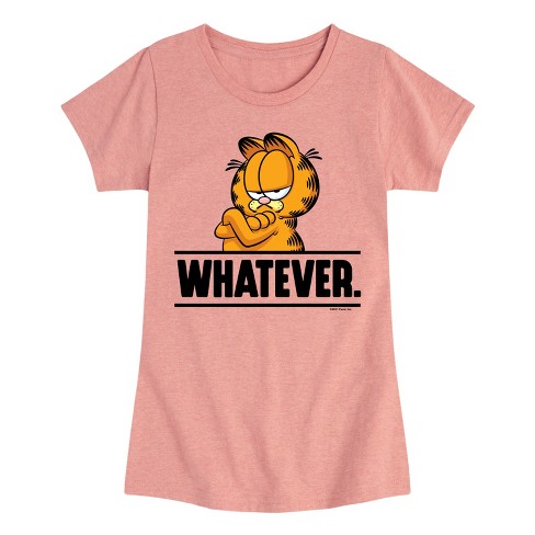 Garfield Whatever Fitted Short Sleeve Graphic T-shirt - Desert Pink - 3t : Target