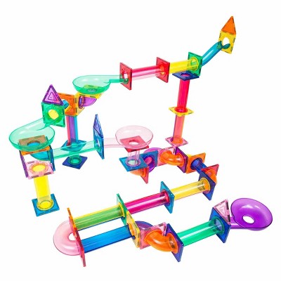 Picasso-tiles 64 Pc Race Car Track, Magnetic Tiles, Building Blocks ...