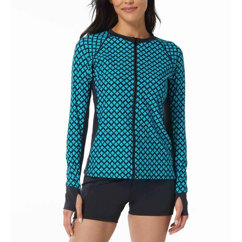 Beach House Sport Ava Zip Front Floral Rash Guard : Target