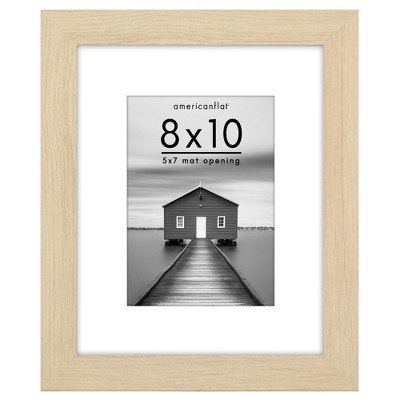 Americanflat 8x10 Wide Molding Picture Frame - Natural Oak : Target