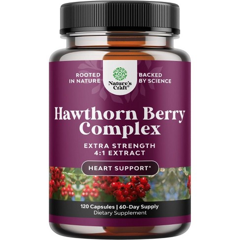Extra Strength Hawthorn Berry Capsules, 4:1 Hawthorn Extract Digestion ...