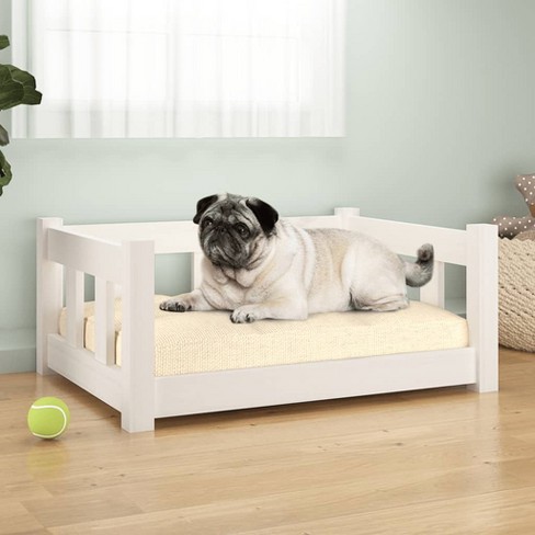 Vidaxl Dog Bed White 25.8 In.x19.9 In.x11 In. Solid Wood Pine : Target