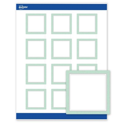 Avery® Matte 2" x 2" Labels, Silver & Mint Frame, 120ct : Target