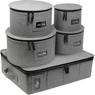 Sorbus 5 Piece China Dinnerware Storage Organizer Set For Protecting Or ...