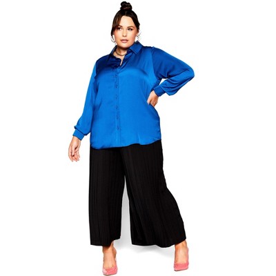 City Chic | Women's Plus Size Belle Shirt - Azure - 18w : Target