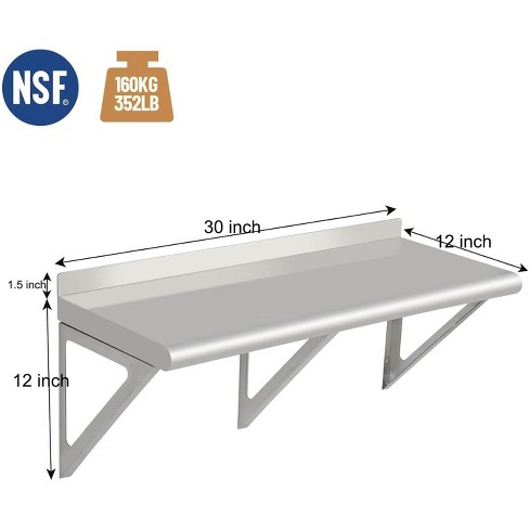 Stainless Steel Wall Shelf Nsf Commercial Wall-mounted Shelving ...