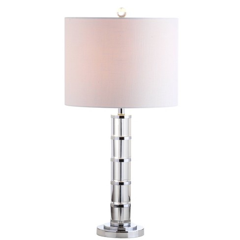 26" Crystal Hailey Table Lamp With White Linen Drum Shade (includes Led ...
