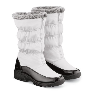 Collections Etc Totes Zip Front Boots With Warm Plush Lining - Wide ...