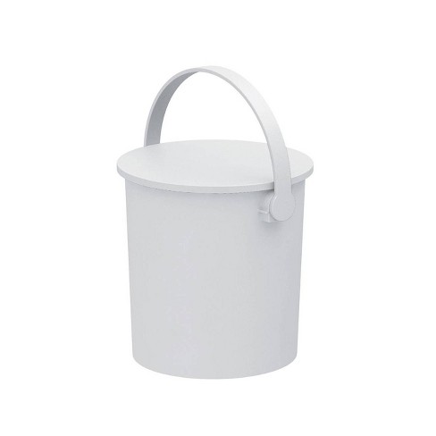Jej Astage 2.6gal Sturdy Bucket White Tote With Lid Storage Bins ...