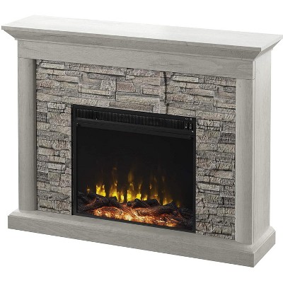 Twin Star Home Keeton Rustic Stone Electric Fireplace Mantel Package ...