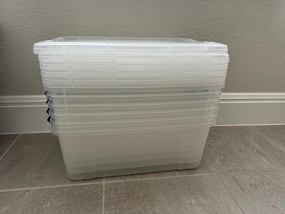 Iris 13.5qt 6pk Plastic Storage Bins With Lids And Latching Buckles ...