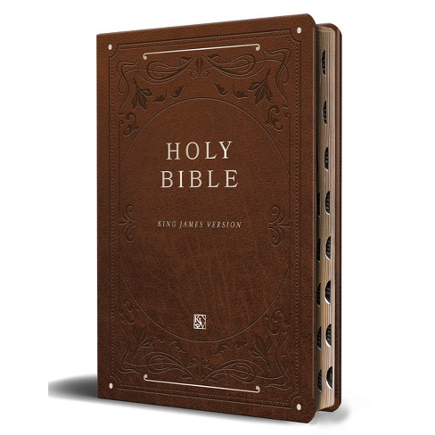 Kjv Holy Bible, Giant Print Thinline Large Format, Brown Premium Imitation Leath Er With Ribbon ...