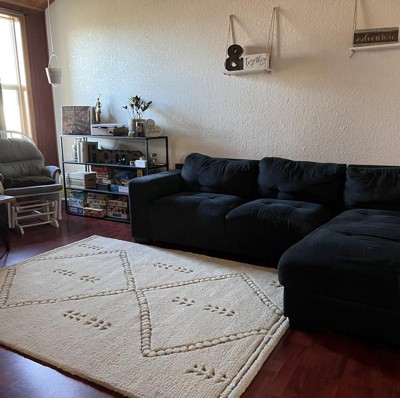 Cedar Hills Plush Geo Print Rug Cream - Threshold™ Designed With Studio ...