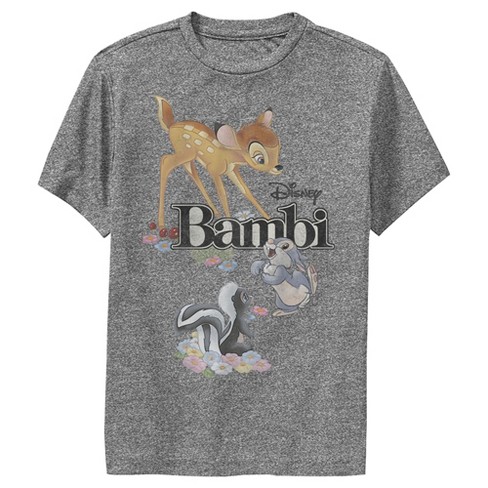 Boy's Bambi Movie Logo With Flower And Thumper Performance Tee ...