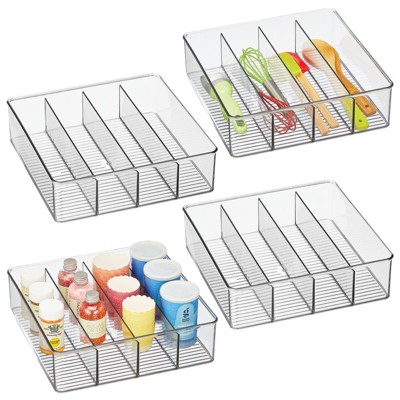 Mdesign Linus Plastic Kitchen Food Storage Organizer Bin With Handles ...