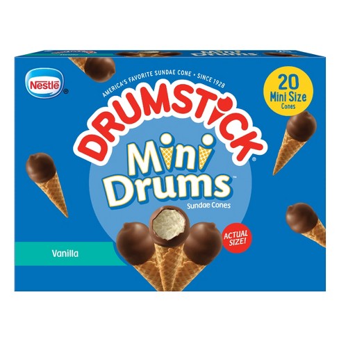 Nestle Drumstick Mini Drums Frozen Sundae Cones Vanilla - 20ct : Target