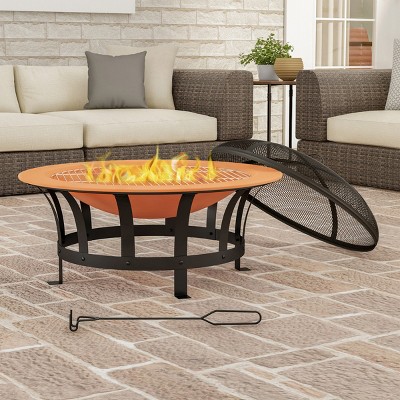 Nature Spring Round Steel Outdoor Fire Pit – Black : Target