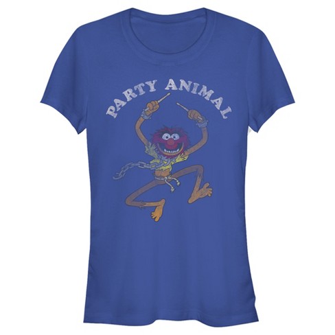 Juniors Womens The Muppets Party Animal T-shirt - Royal Blue - Medium ...