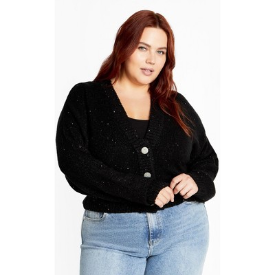Women's Plus Size Miranda Cardigan - Black | City Chic : Target