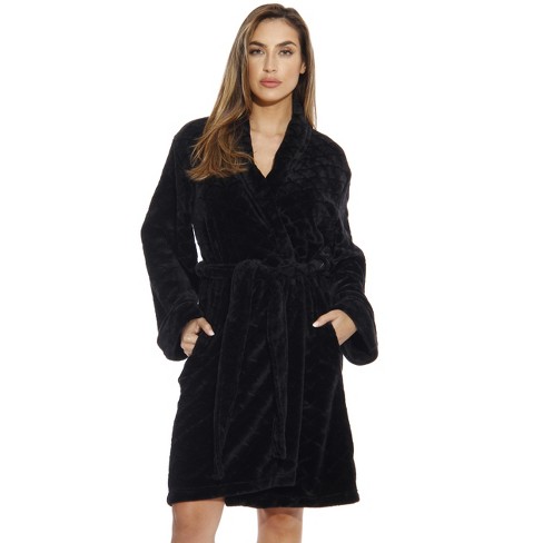 Just Love Womens Plush Solid Robe | Ladies Bathrobe 6311-black-2x : Target