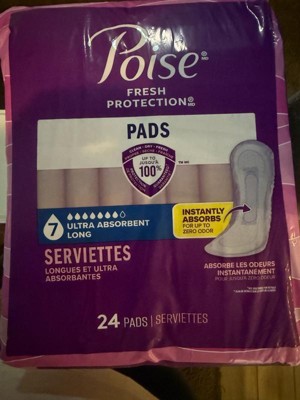 Poise Incontinence Pads for Women - Ultra Absorbency - 7 Drop - Long ...