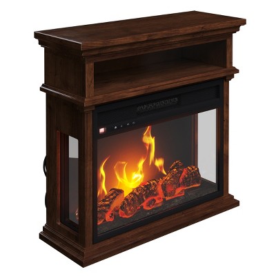 Electric Fireplace With Mantel - Freestanding Heater With Remote ...