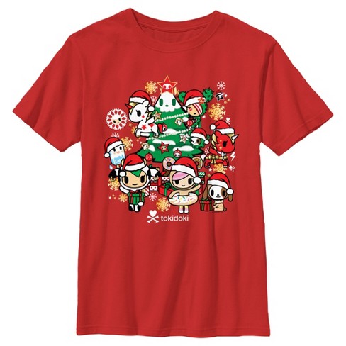 Boy's Tokidoki Christmas Group T-shirt - Red - Small : Target