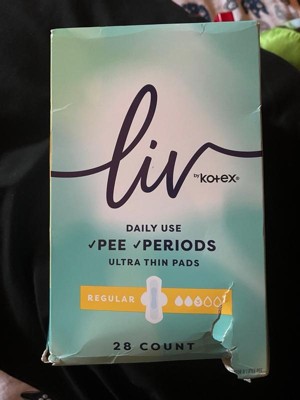 Liv By Kotex Period & Pee Regular Absorbency Ultra Thin Pads - 28ct ...