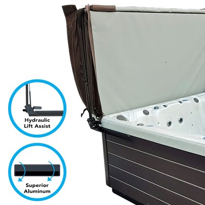 Puri Tech Fold Spa & Hot Tub Cover Lift System Silver Bottom Or Deck ...