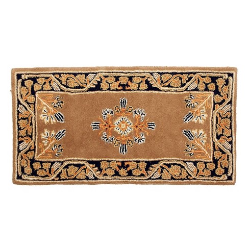 44" Long Minuteman International Jardin Rectangular Hearth Rug Cocoa ...