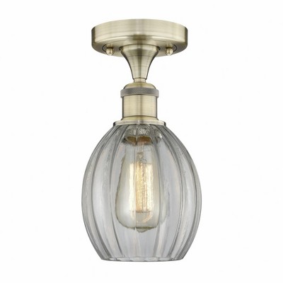 Innovations Lighting Eaton 1 - Light Semi-flush Mount In Antique Brass ...