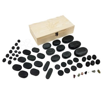 60pc Massage Basalt Stone Set W/wooden Case : Target