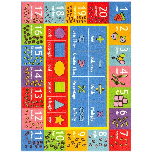 Kc Cubs Boy & Girl Kids Math Symbols, Numbers & Shapes Educational ...