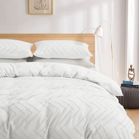 Peace Nest Tufted Microfiber Clipped Duvet Cover Set With Zipper ...