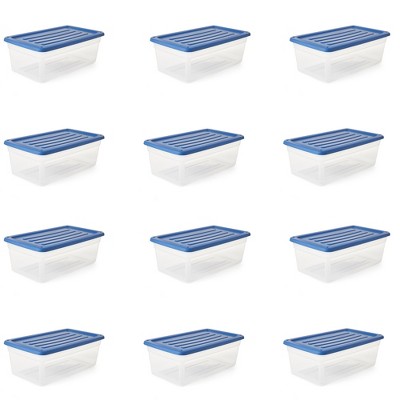 Gracious Living 1.5 Gallon Storage Tote, Stackable Clear Plastic ...