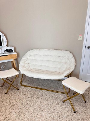 Flash Furniture Eleanor 56" Portable Folding Double Saucer Chair With 2 ...