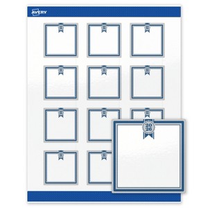 Avery® Glossy 2" x 2" Labels, Silver & Navy Seal, 120ct : Target